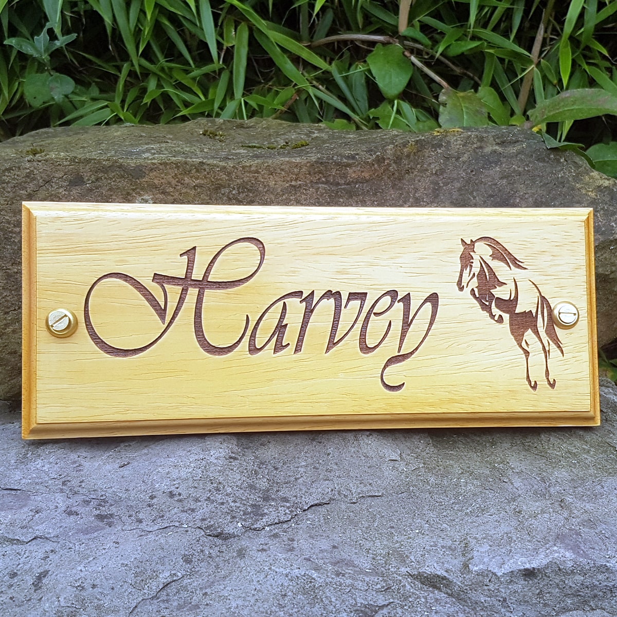 Stable Name Plate - Vivaldi & Jumping Horse | Kirkby Stringer